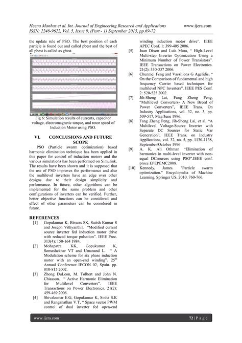 THD Analysis In Multilevel Inverter Fed Induction Motors Using Particle Swarm Optimization PDF