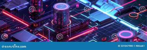 Illustration 3d Model Aidriven Network Traffic Analysis And Cybersecurity Threat Detection Stock