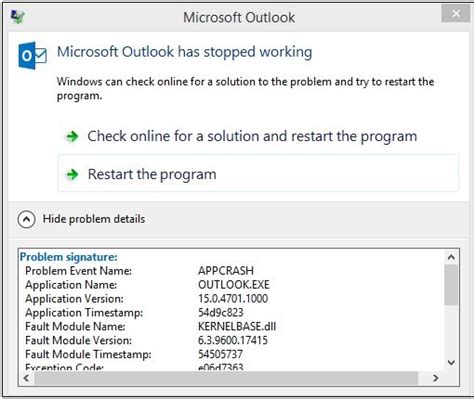 how to fix outlook kernelbase dll issue