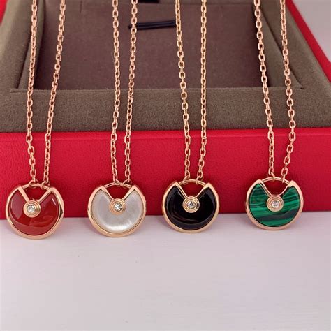 纯18k白金进口莫桑au750护身符项链潮ins简约红玉髓气质锁骨链女虎窝淘