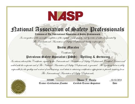NASP Safety Training Petroleum Safety Specialist PSS Certification Course Registration