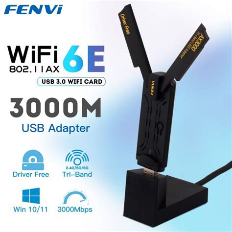 Fenvi Wifi 6e Ax3000 Usb 30 Wifi Adapter 3000mbps Tri Band 24g5g6ghz