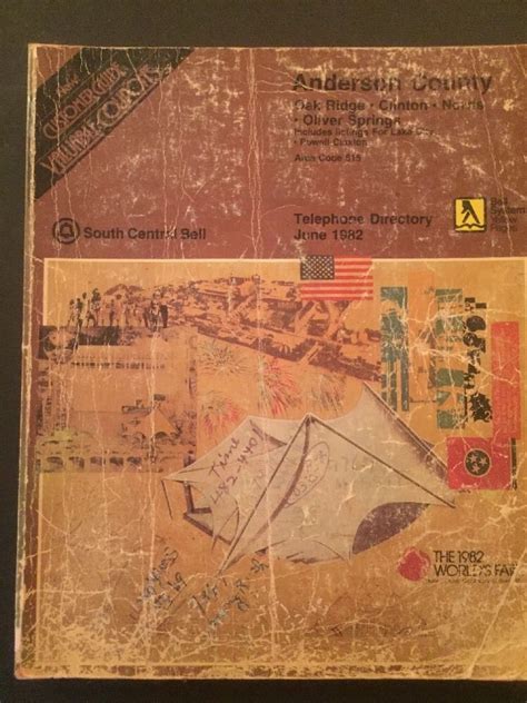 1982 anderson county tennessee tn telephone phone book directory oak ridge anderson county