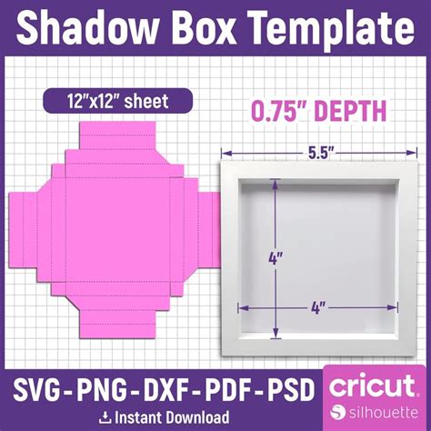 Shadow Box Template Shadow Box Svg Light Box Template 3d Shadow Box Template Shadow Box