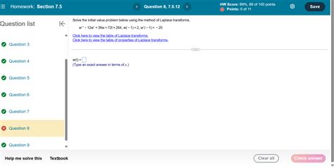 Solved Solve The Initial Value Problem Below Using The