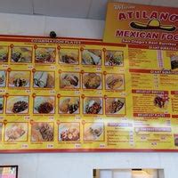 Menu Atilanos Mexican Food Wandermere 12210 N Division St