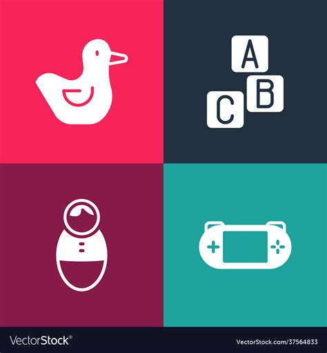 Set Pop Art Portable Video Game Console Tumbler Vector Image