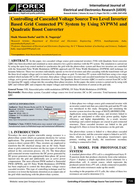 Pdf Controlling Of Cascaded Voltage Source Two Level Inverter Based Grid Connected Pv System