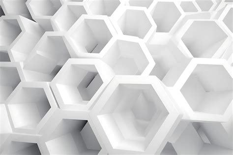 Premium Photo Abstract Hexagonal 3d Shapes White Background