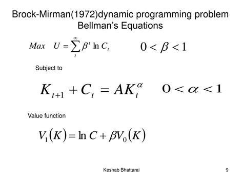 Ppt Dynamic Programming In Economic Models Neoclassical Growth Model Bellman Equation
