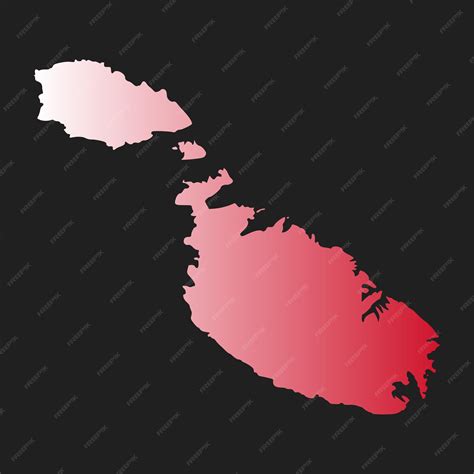 검은 배경에 고립 된 플래그 그라데이션 몰타 지도 벡터 프리미엄 벡터