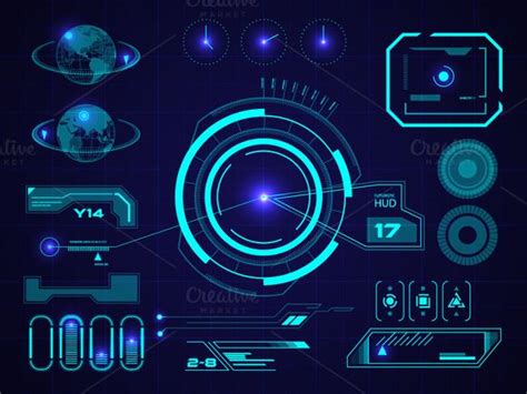 Futuristic HUD Touch GUI Elements Futuristic Technology Design