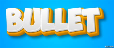 Bullet Yellow White 3d Text Effect Generator