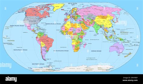 Political World Map Robinson Projection Stock Vector Image And Art Alamy