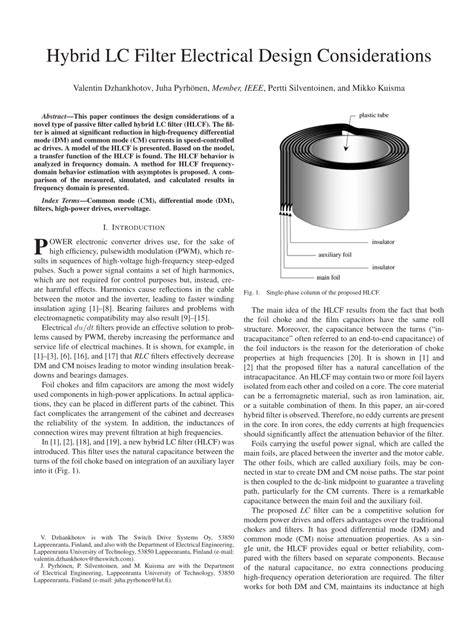 PDF Hybrid LC Filter Electrical Design Considerations