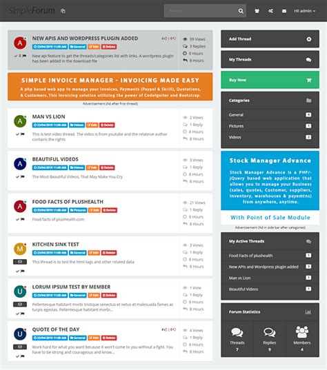 simple forum community forum php script inkthemes