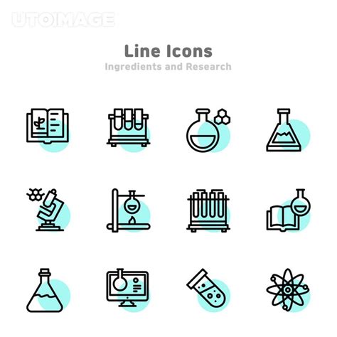성분과 연구에 관련된 벡터 이미지 일러스트 시리즈 Sill612 유토이미지 아이콘 연구 성분 책 연구실 연구자료