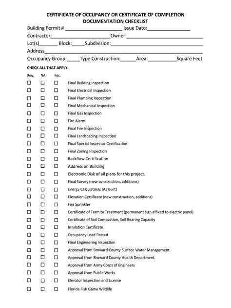 Certificate Of Occupancy Completion Checklist Fill Out And Sign Online Dochub
