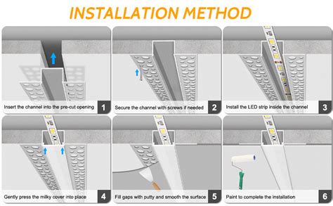 Drywall Plaster In Led Profile 4 Pack 33ft1m Aluminum Profile With