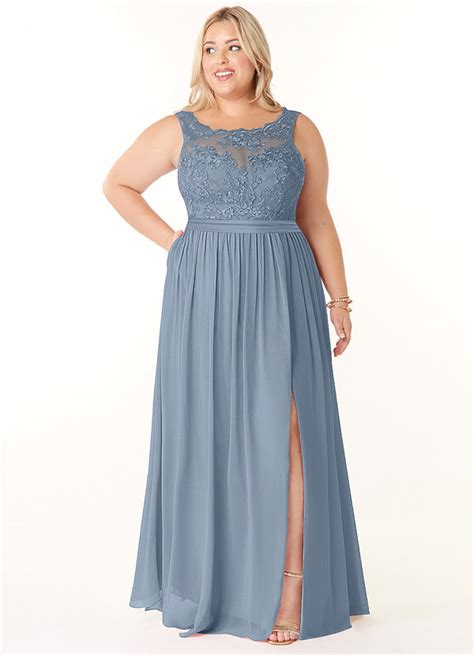 Dusty Blue Plus Size Bridesmaid Dresses Azazie