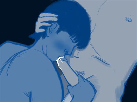 Rule 34 Blowjob Blue Background Closed Eyes Cum In Mouth Monochrome