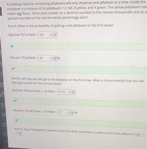 Solved Part C If You Had Gotten A Yellow On The First Draw