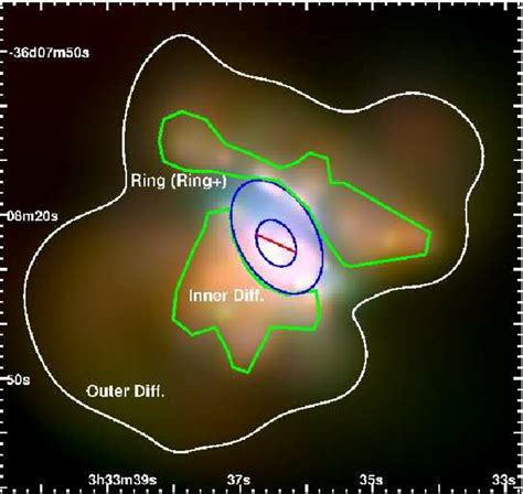 Diffuse Emission Image Overlaid With The Regions Used For Spectral