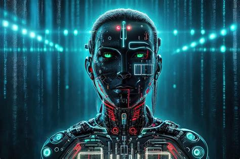 Premium Ai Image Android In Matrix Space Artificial Intelligence In A Female Form Generative Ai