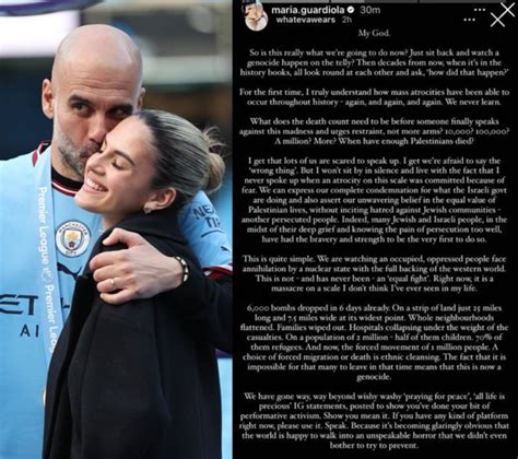 Pep Guardiolas Daughter Shares Powerful Post Decrying Gaza War