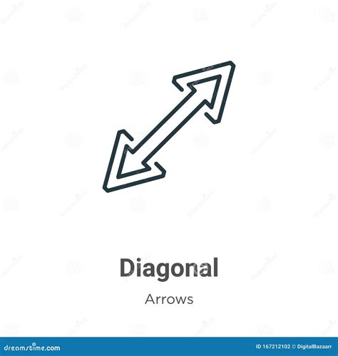 对角线轮廓矢量图标 细线黑色对角线图标，可编辑箭头概念的平面矢量简单元素图 向量例证 插画 包括有 阿帕卢萨马 商业 167212102