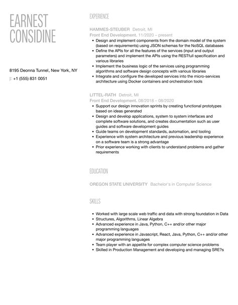 Front End Development Resume Samples Velvet Jobs