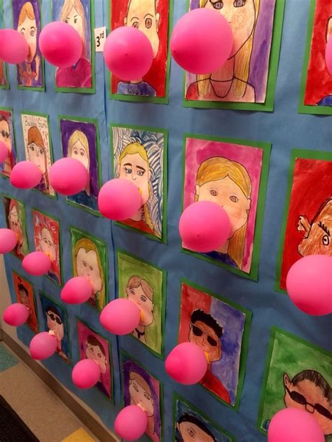3rd Grade Bubble Gum Portraits Elementary Art Projects Classroom Art