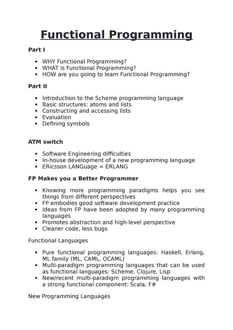 Functional Programming Which Include Elements Inspired From Fp Closures Lambda Functions