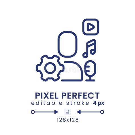 User Generated Content Linear Desktop Icon Stock Vector Illustration