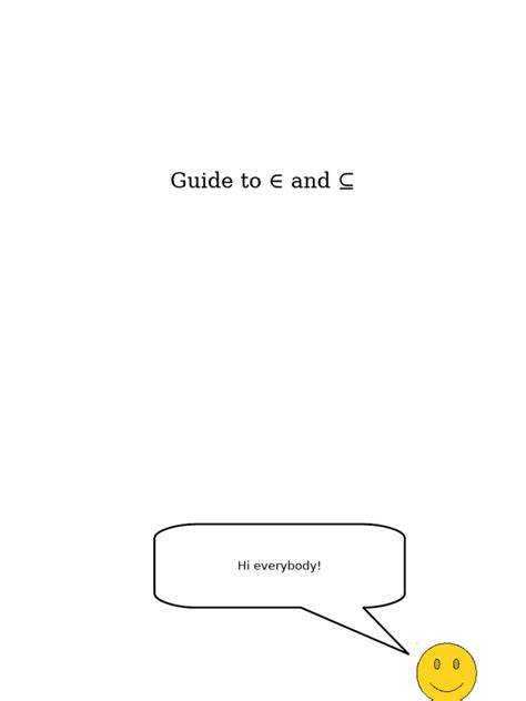 Guide To Sets Elements And Subsets Pdf