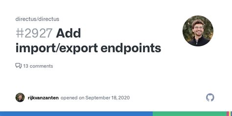 Add Importexport Endpoints · Issue 2927 · Directusdirectus · Github