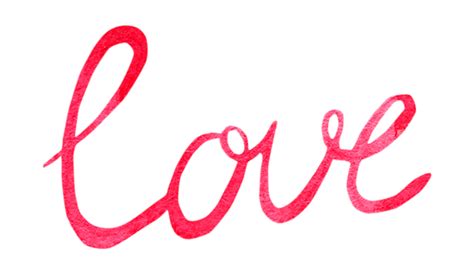 Hd Love Word Red Text Hand Lettering Png Citypng