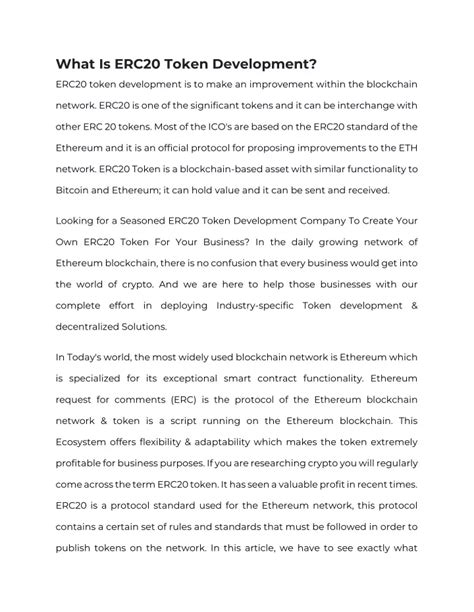 PPT ERC 20 Token Development PowerPoint Presentation Free Download ID 10802419