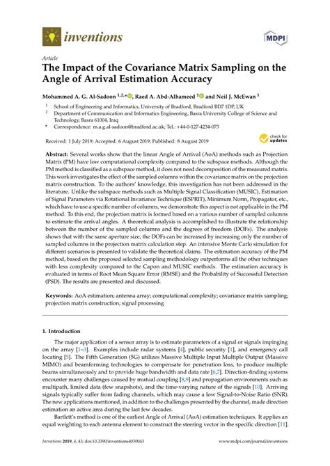 Pdf The Impact Of The Covariance Matrix Sampling On The Angle Of