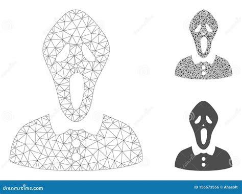 Horror Woman Vector Mesh Wire Frame Model And Triangle Mosaic Icon Stock Vector Illustration