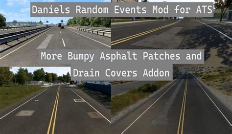 More Bumpy Asphalt Patches And Drain Covers Addon V1 0 American Truck Simulator Mod