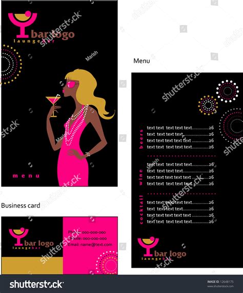 Cocktail Bar Menu Template Vector File Stock Vector Royalty Free