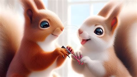 Download Ai Generated Squirrel Manicure Royalty Free Stock