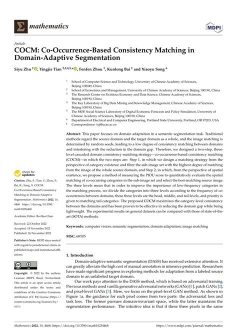 Pdf Cocm Co Occurrence Based Consistency Matching In Domain Adaptive