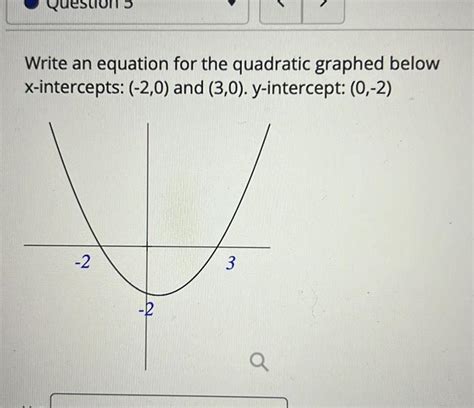 Answered Stion 5 Write An Equation For The Quadratic Graphed Below X Kunduz