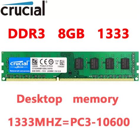 Crucial Ddr3 8gb 1333 Mhz 8gb Pc3 10600 Desktop Memory Ram 240pin Dimm 1 5v Eur 12 68 Picclick Fr