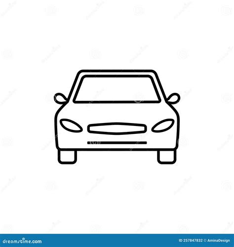 Car Front Line Icon Outline Symbol Stock Vector Illustration Of Line