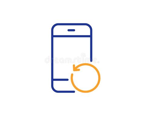 Recovery Phone Line Icon Backup Data Sign Restore Smartphone Information Vector Stock Vector