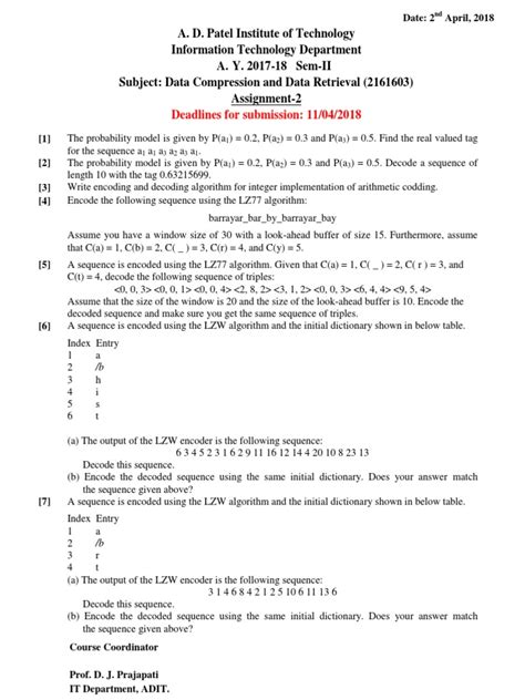 Assignment 2 Pdf Data Compression Areas Of Computer Science