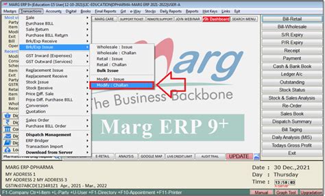 How To Modify Brk Exp Issue Challan Entry In Marg Software